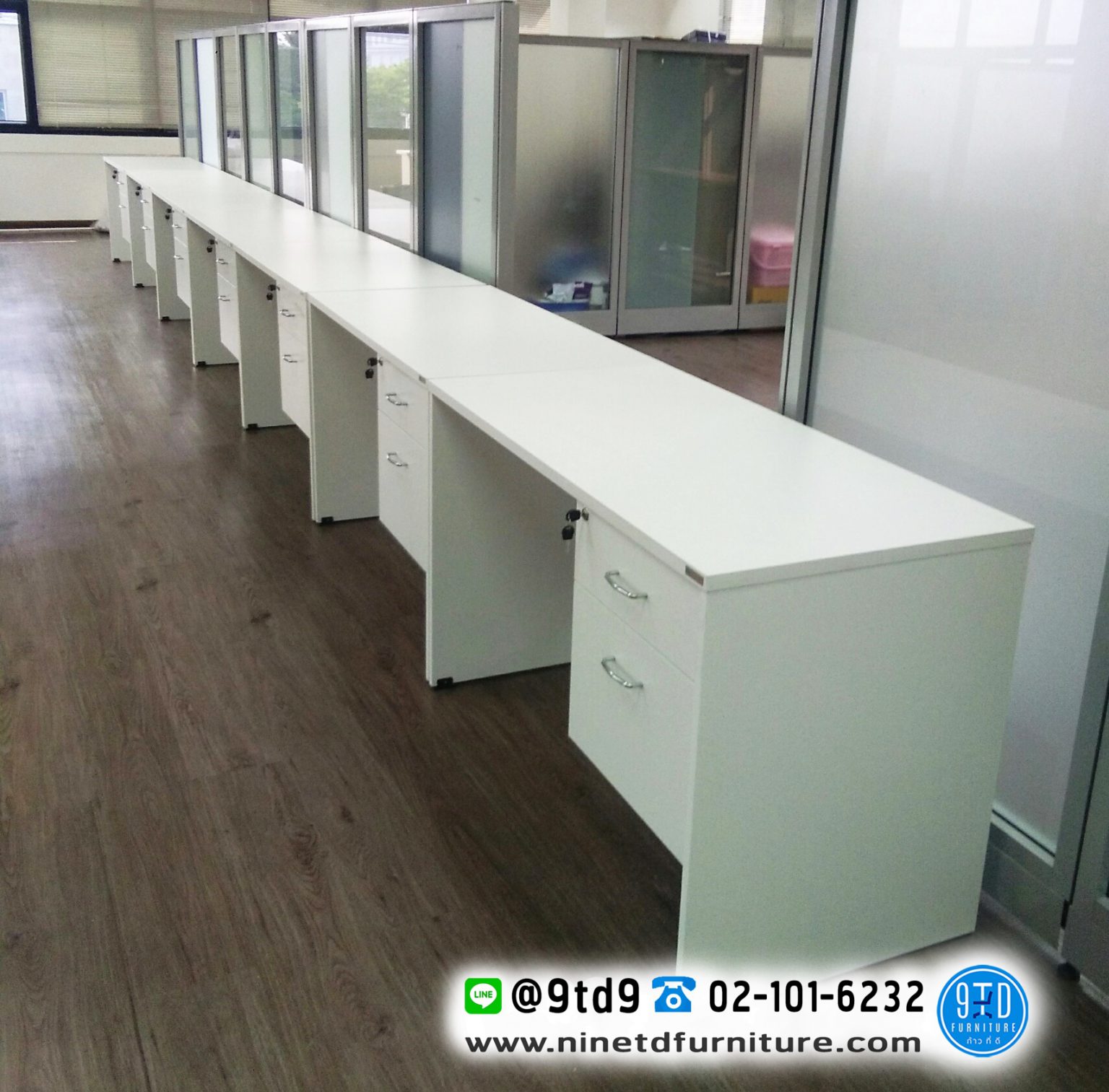 โต๊ะทำงาน 100 CM 2 ลิ้นชัก DS-1002 - ninetdfurniture.com