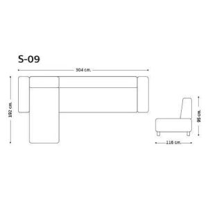 โซฟาตัวแอล S-09 - ninetdfurniture.com